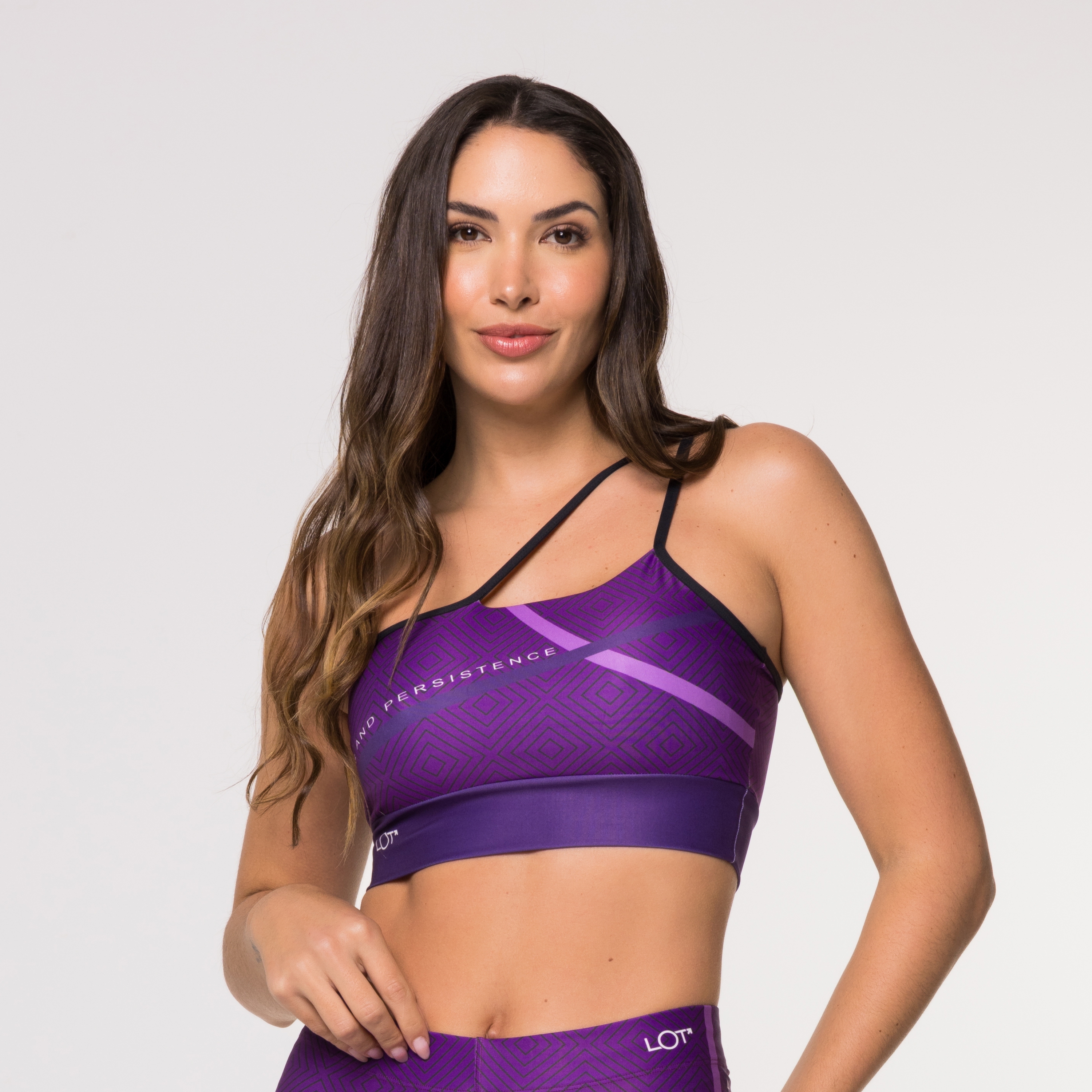 Top Persistence Roxo Academia Feminino Suplex Ombro Só - Lot Fitness