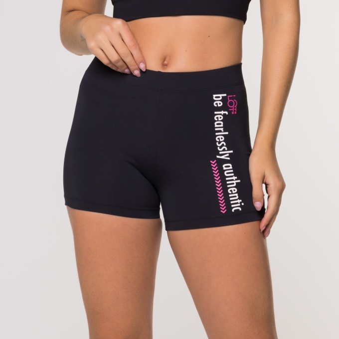 Short Fitness Feminino Academia Poliamida Preto Básico - Lot Fitness