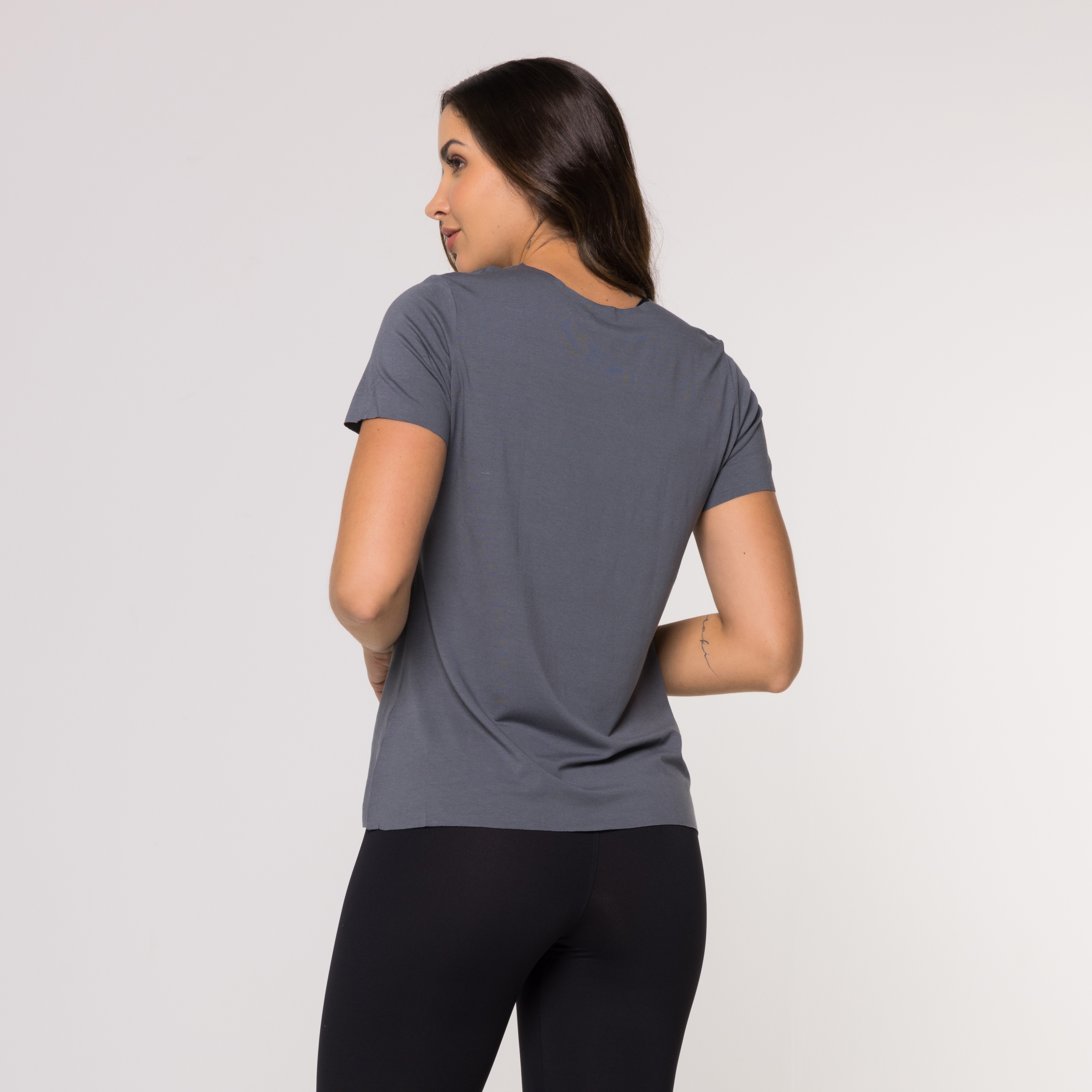 Blusa Fitness Básica Academia Viscolycra Cinza Lisa - Lot Fitness