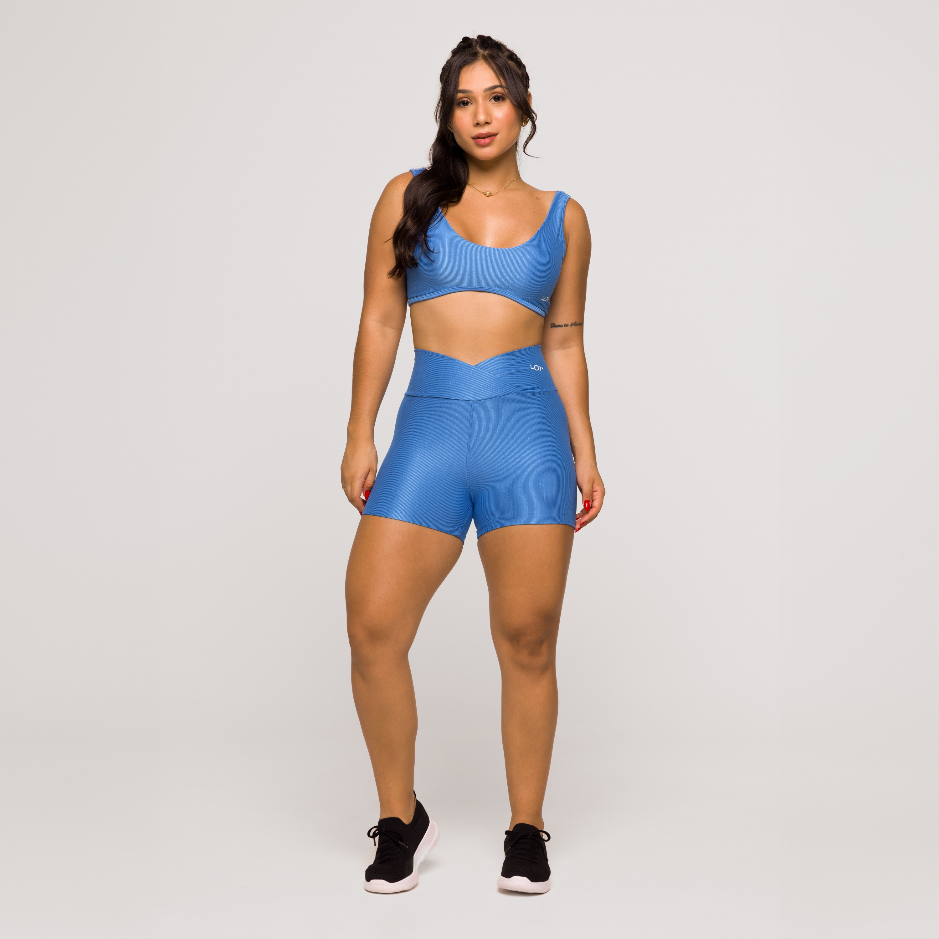 Top Feminino Azul Fitness Poliamida Academia Arco Costas Abertas - Lot ...