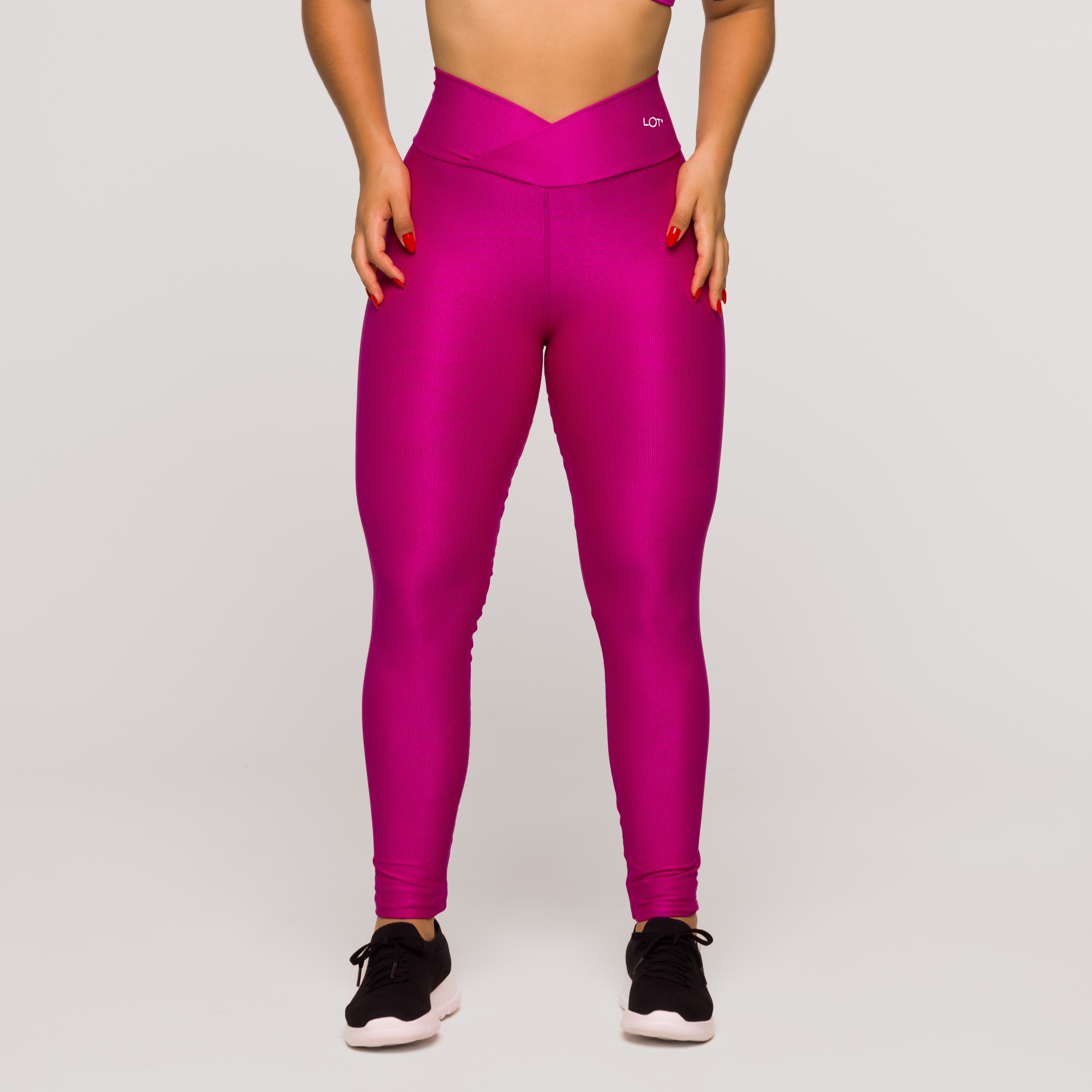 Legging Fitness Feminina Academia Poliamida Cós Cruzado Rosa - Lot Fitness