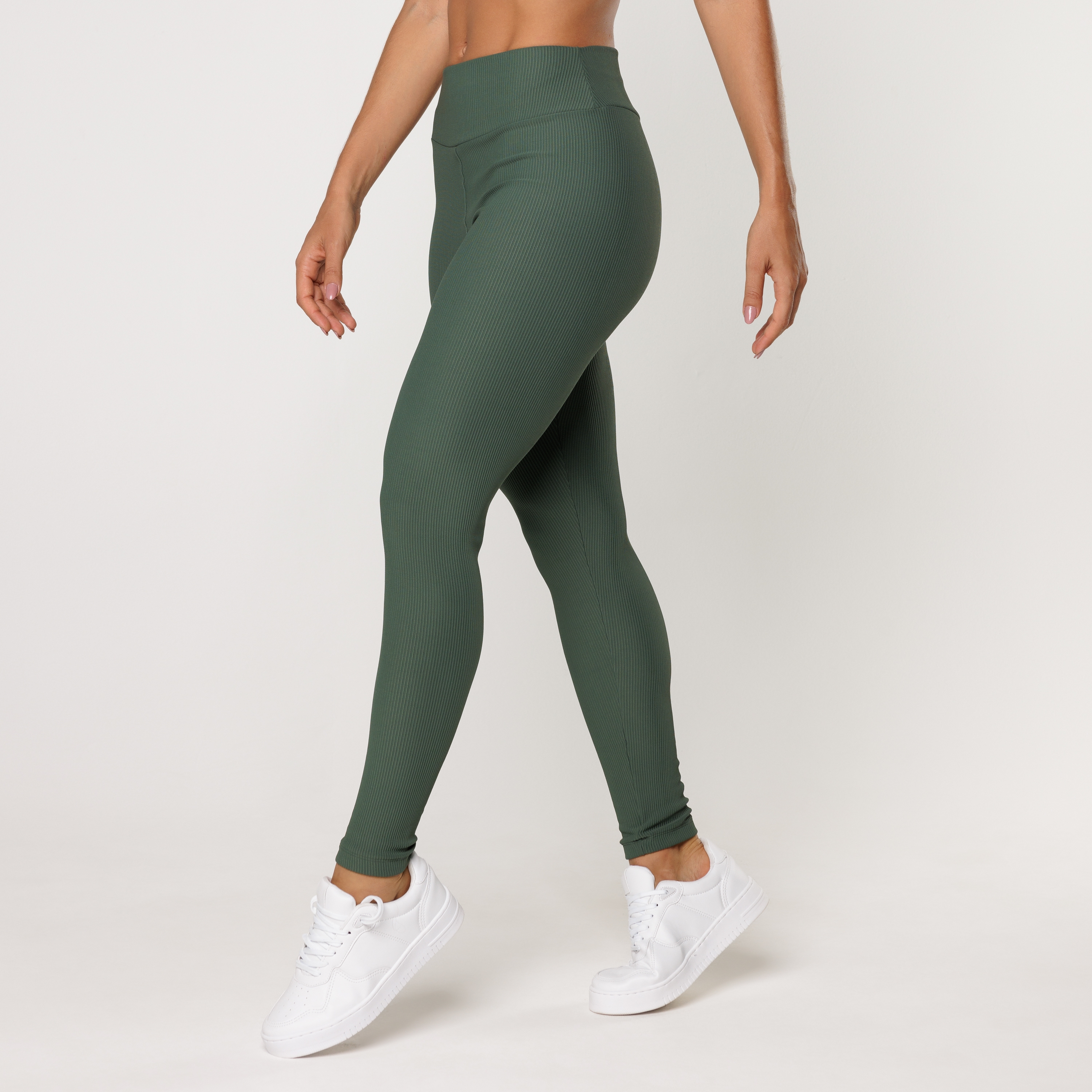 Calça Legging Verde Fitness Poliamida Canelada - Lot Fitness