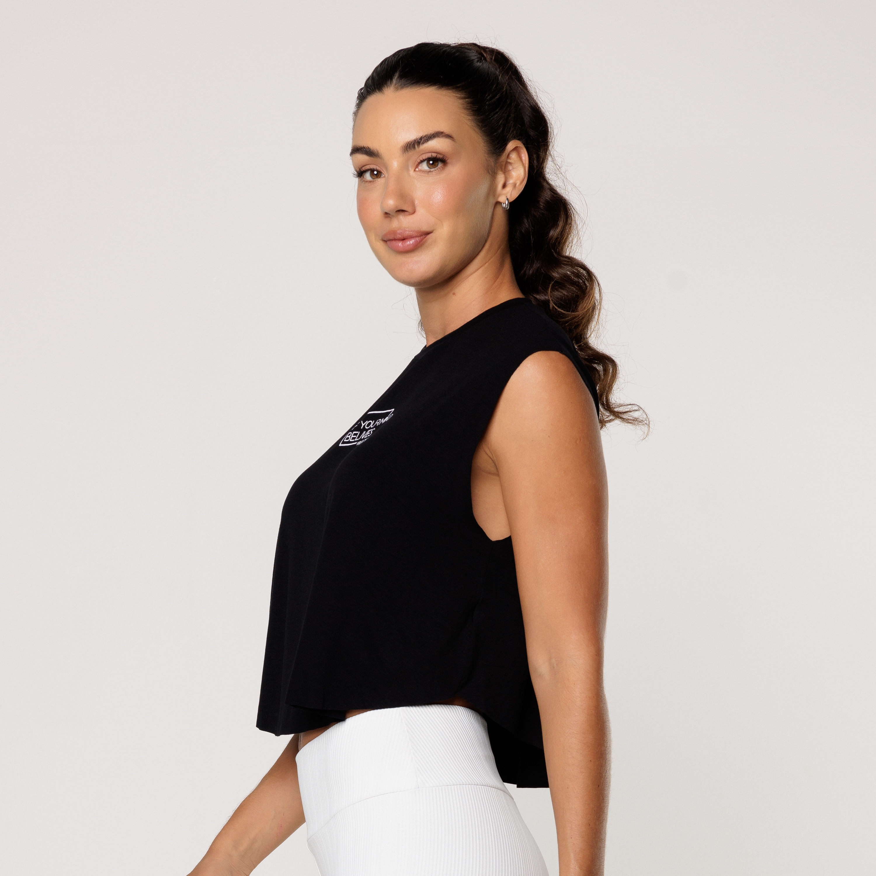 Cropped Arredondado Fitness Viscolycra Academia Estampada Preta - Lot ...