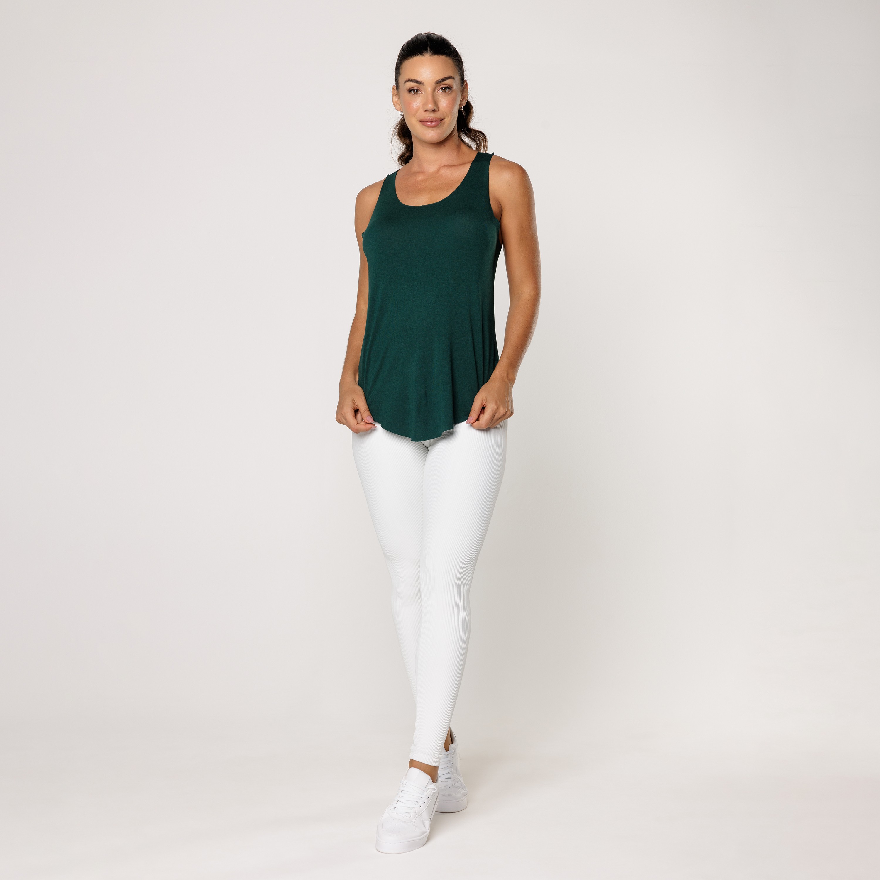 Regata Fitness Viscolycra Verde Lisa Feminina Academia - Lot Fitness