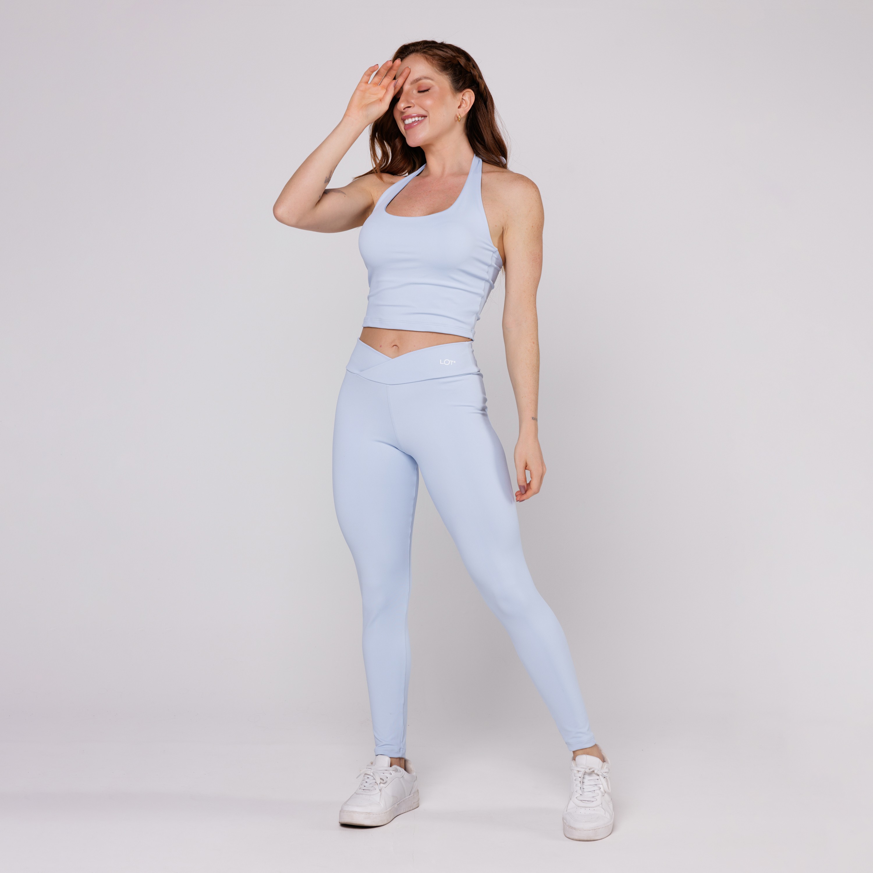 Top Várias Amarrações Suplex Poliamida Premium Azul bebê - Lot Fitness